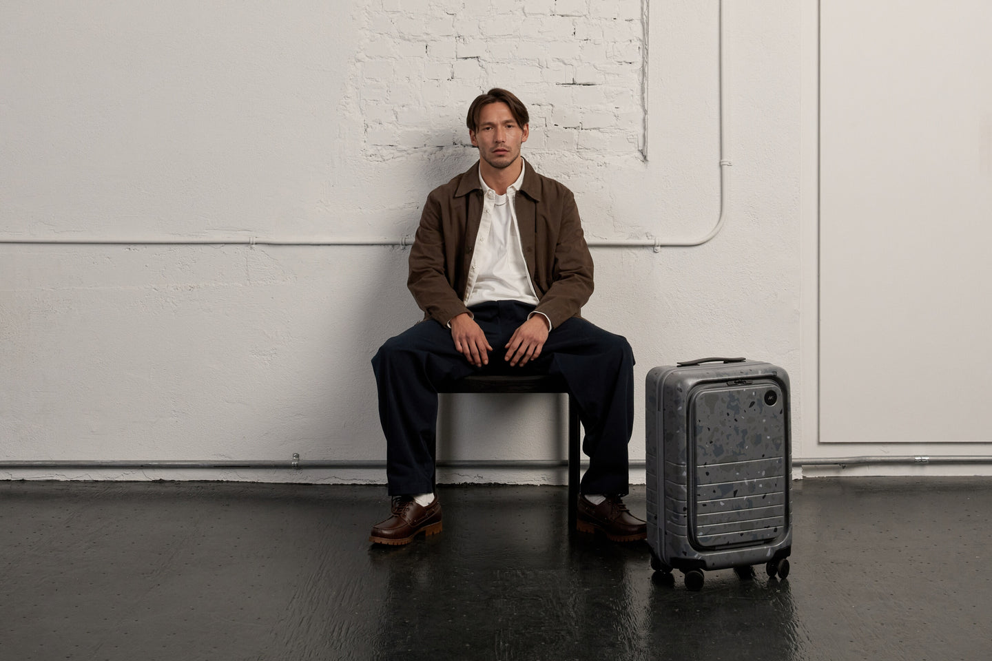 Terrazzo Graphite Luggage Collection | Monos Suitcases